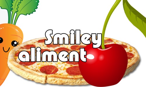 Emoticone manger smiley nourriture