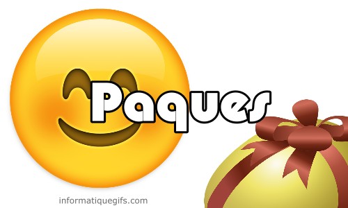 Emoticone paques smiley oeuf en chocolat et lapin